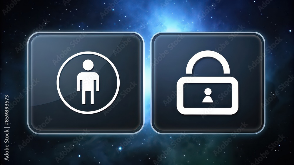 Exit and sign in icon set in black and white, perfect for log in and ...