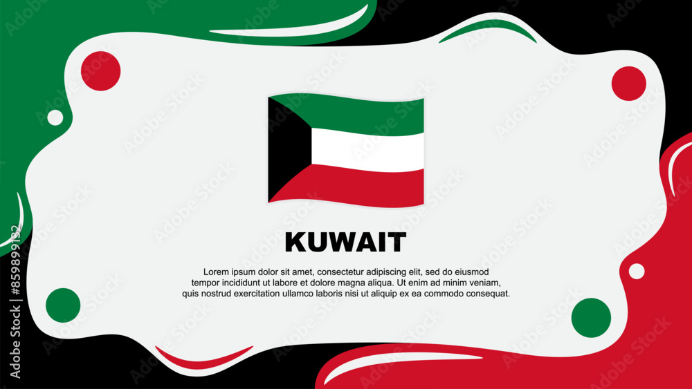 Kuwait Flag Abstract Background Flat Design Template. Kuwait ...
