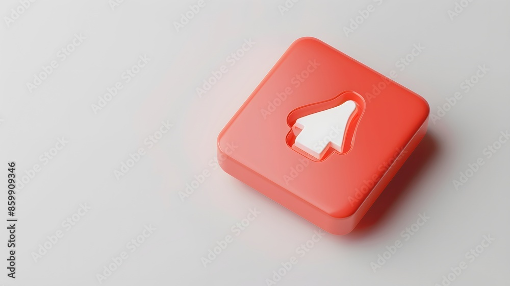 Upload icon, Upload 3d button. Upload symbol on white background - 3d rendering Stock Photo ...