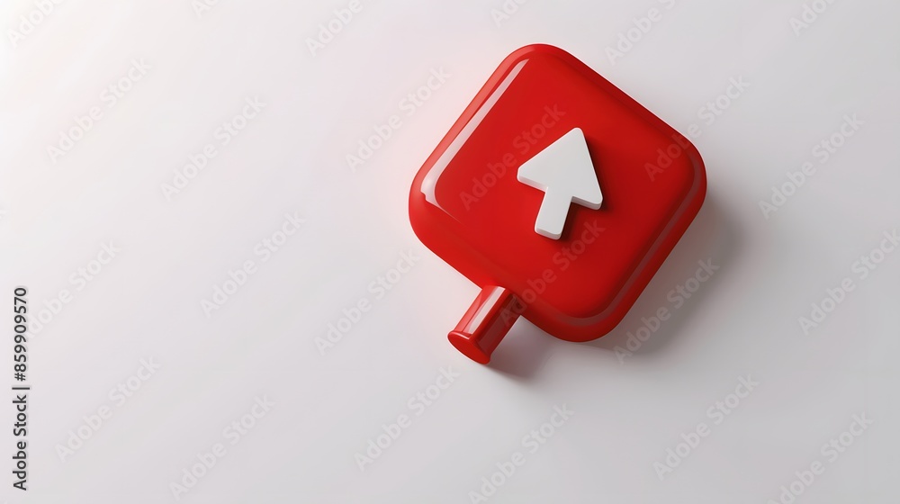 Upload icon, Upload 3d button. Upload symbol on white background - 3d rendering Stock ...