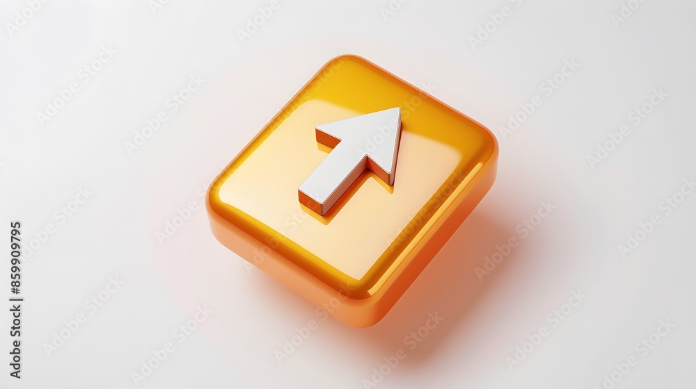 Upload icon, Upload 3d button. Upload symbol on white background - 3d rendering Stock ...