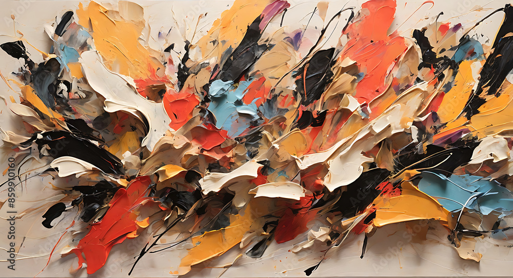 The spontaneity and emotion of abstract expressionism, using bold ...