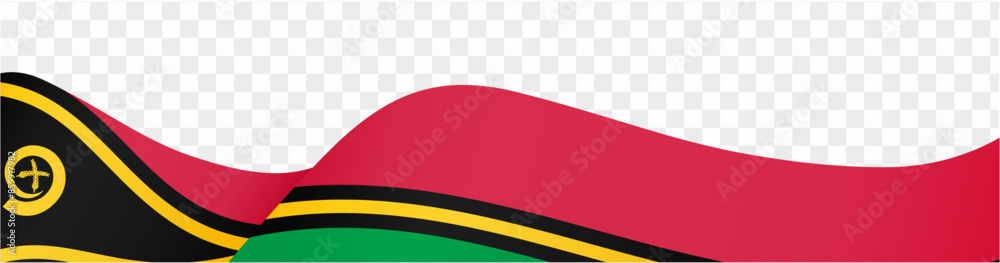 Vanuatu flag wave isolated on png or transparent background vector ...