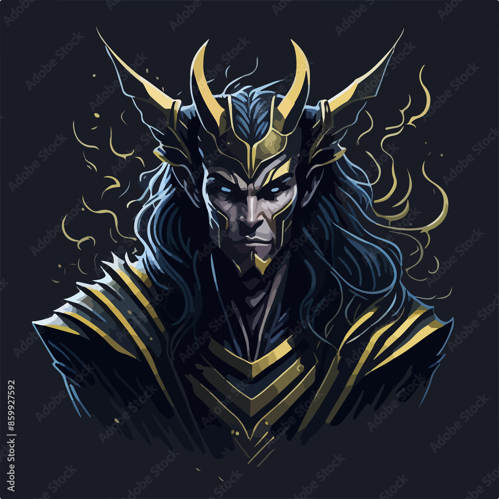 A clever Loki logo, showcasing the Norse god with his iconic horned ...