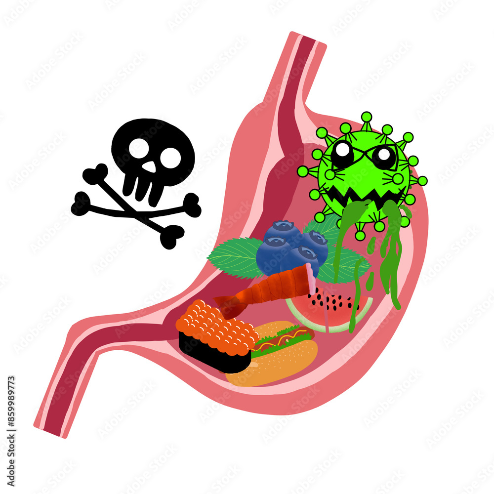 Stomach,Stomach illustration,Stomach cartoon,Body illustration,red ...