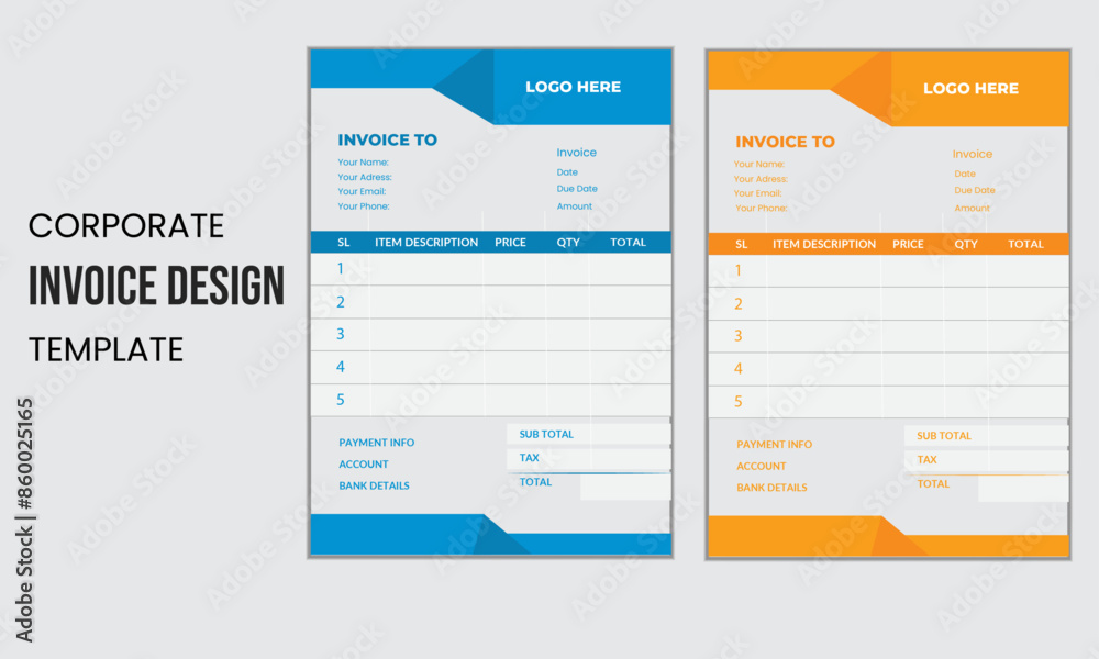 professional and modern invoice template vector illustration bill form ...