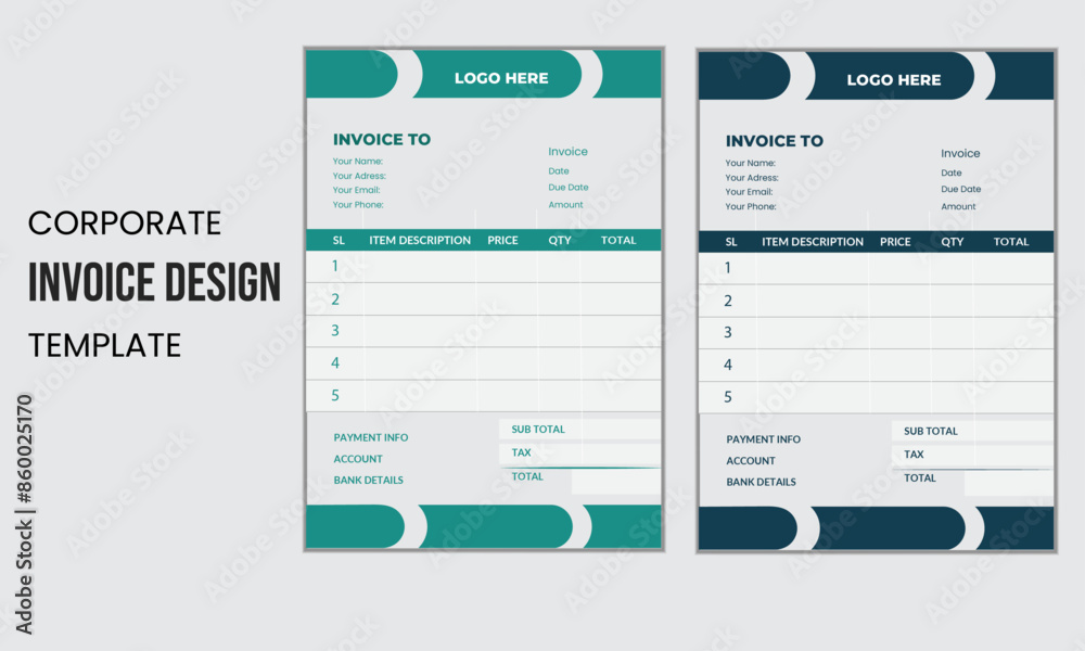 Vetor de professional and modern invoice template vector illustration ...