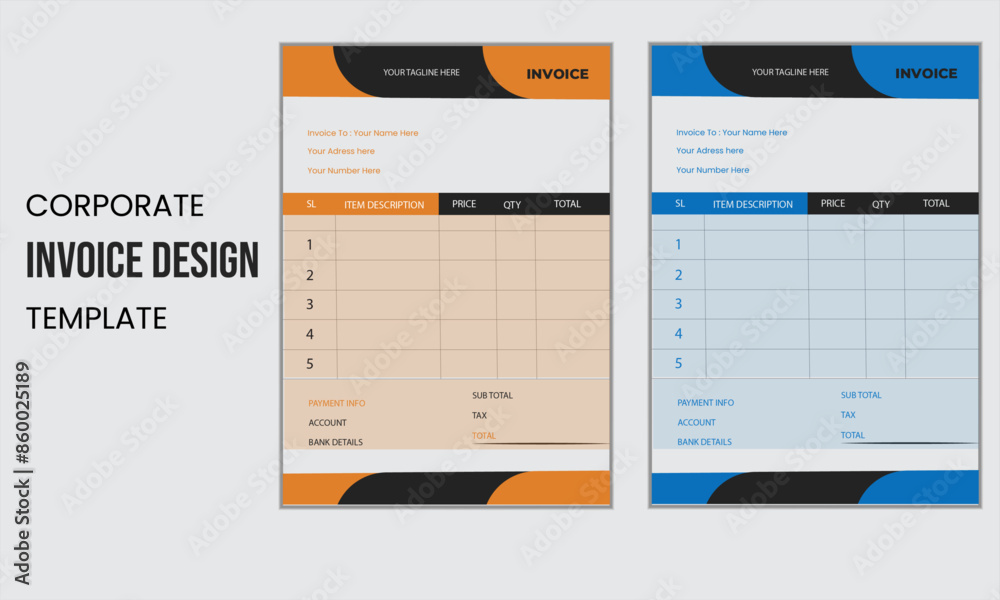 professional and modern invoice template vector illustration bill form ...