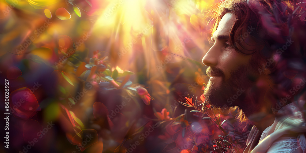 Jesus Christ suffering savior illustration, religious Christian theme ...