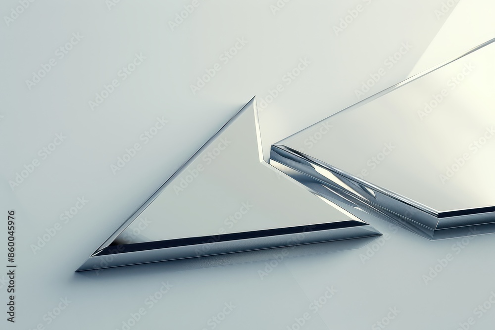 Abstract image featuring mirrored triangular shapes on a clean ...