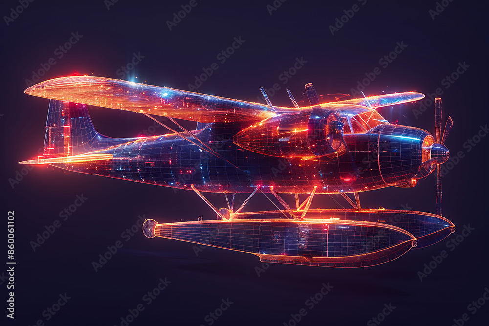 A silhouette logo of a vintage biplane with two stacked wings, soaring ...