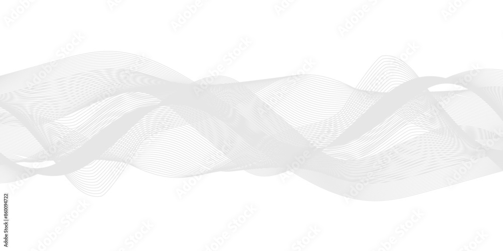 Abstract vector background with grey wavy lines. Stylized line art ...