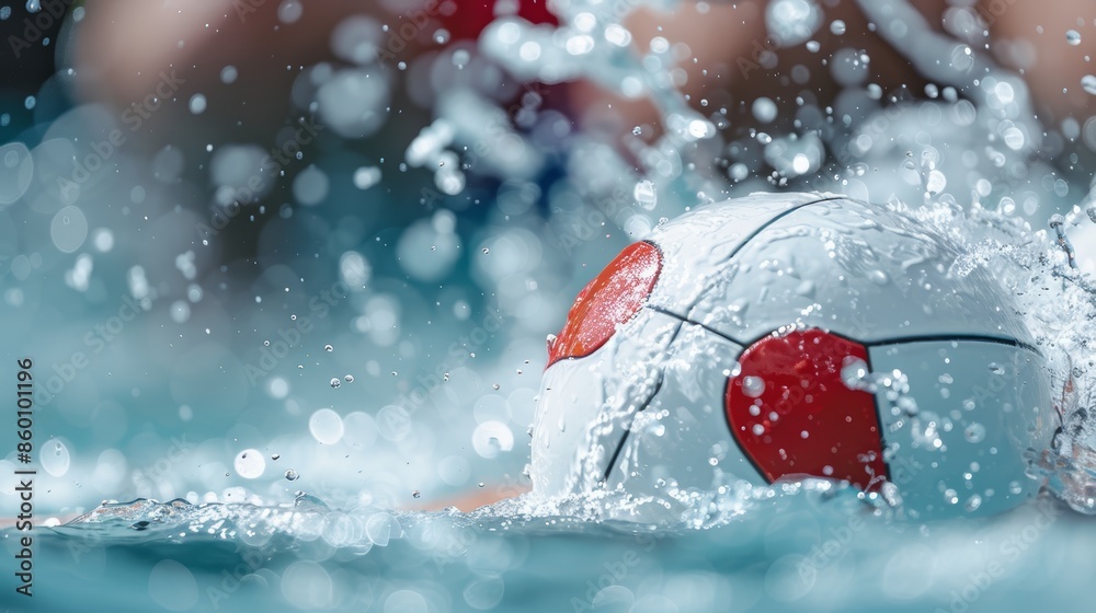 Intense water polo match at the Olympic Games, athletes battling for ...