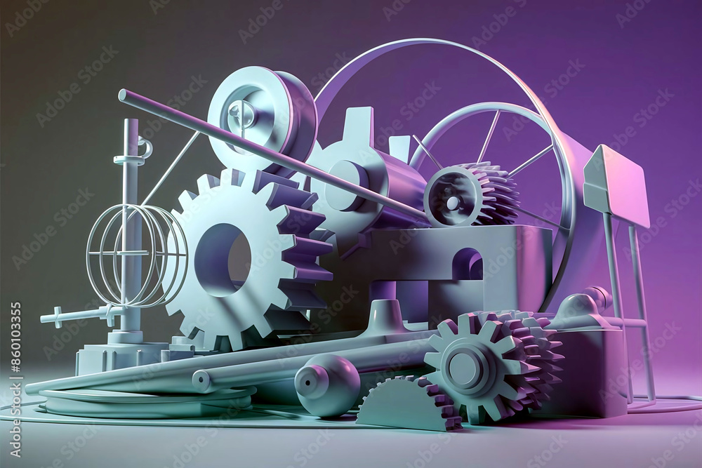 engineering, mechanical, technology, futuristic, gears, circuits ...