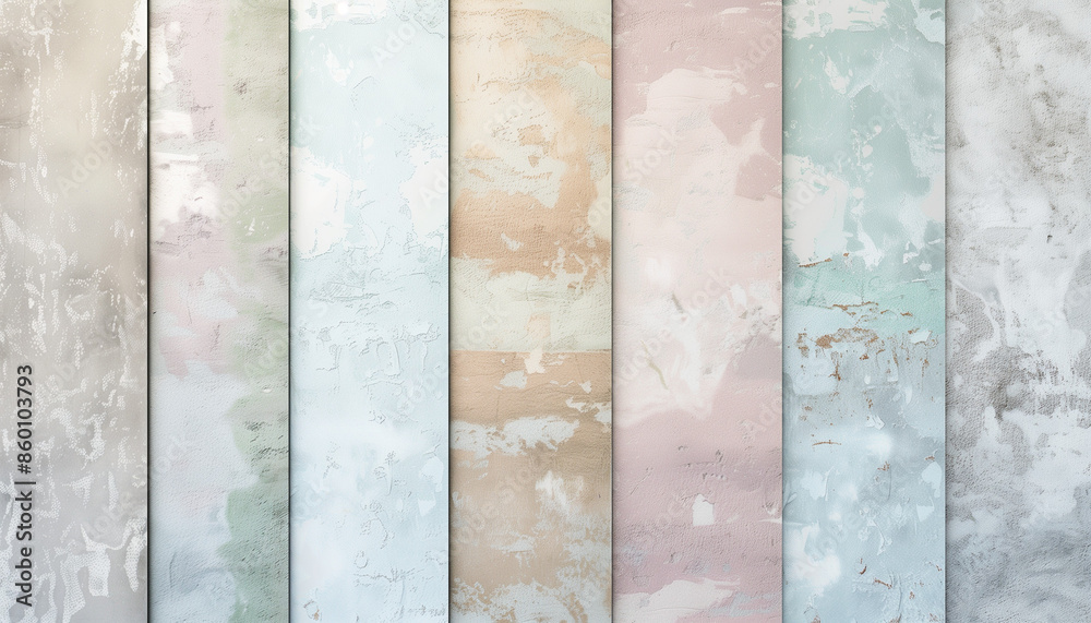 Rustic Textured Wall with Vintage Pastels Color Washing Technique. Aged ...