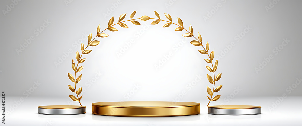 Winner award podium prize silver gold trophy win champion pedestal ...