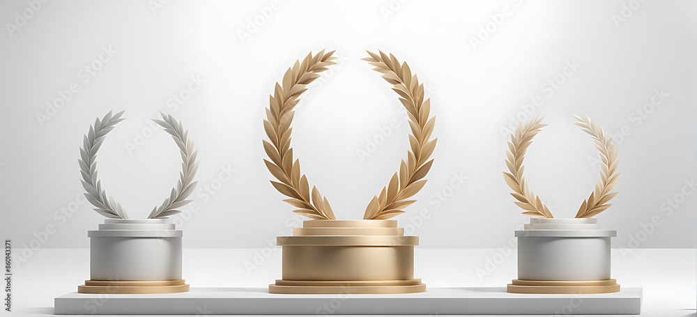 Winner award podium prize silver gold trophy win champion pedestal ...