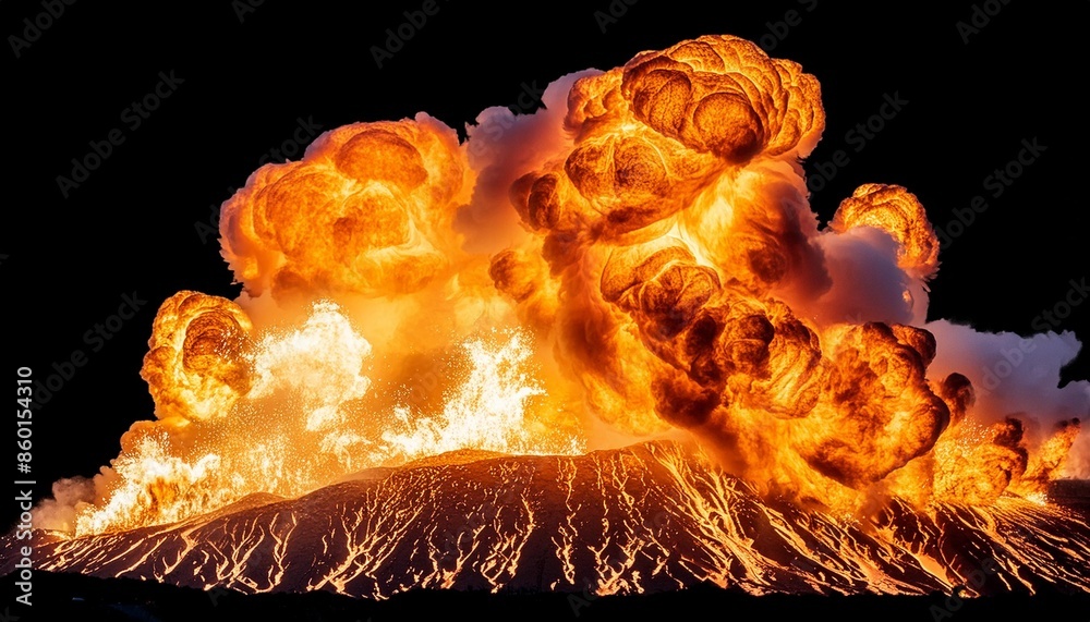 explosion of fire isolated on transparent background cutout Stock Photo ...