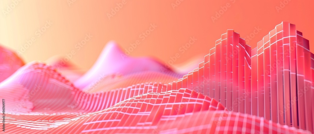 3D clay of a correlation chart for market factors, isolated on a peach ...