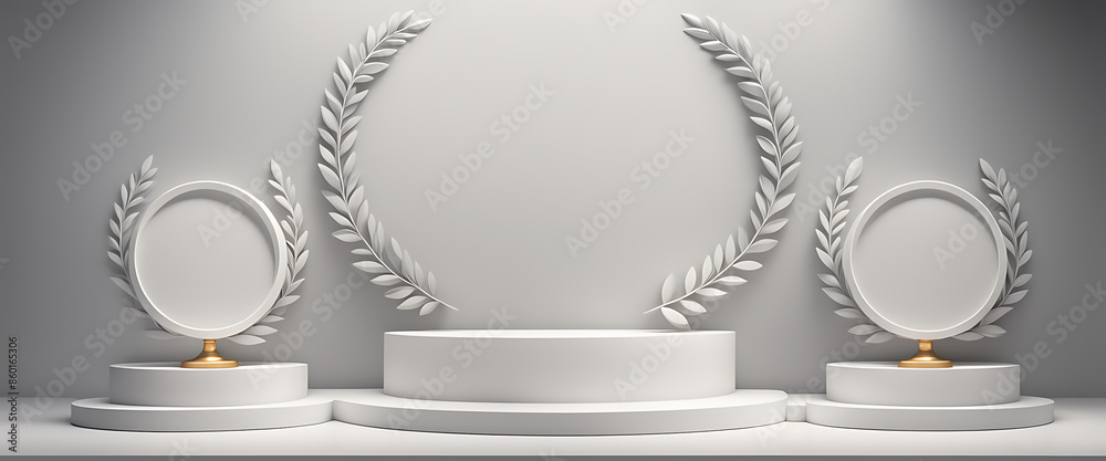 Winner award podium prize silver gold trophy win champion pedestal ...