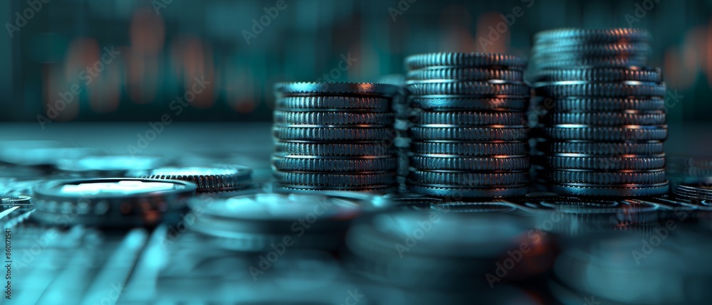 3D clay render of a capex capital expenditures overview graph, isolated ...