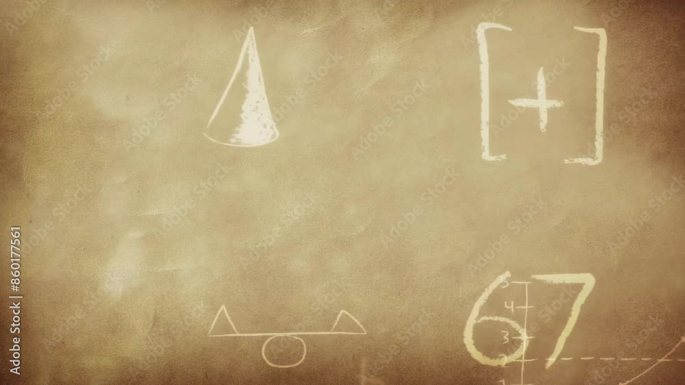 Maths Equations And Diagrams On Vintage Paper/ 4k animation of an ...