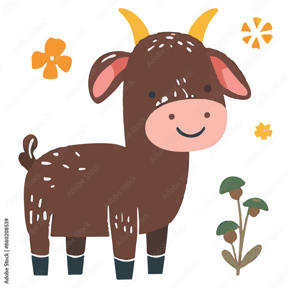 goat ,cartoon, comics, Anime cartoons vector illustration isolated on ...