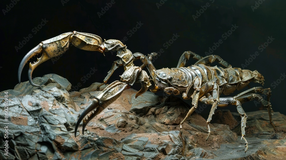 Ecdysis process of a scorpion, shedding its old exoskeleton to grow AI ...