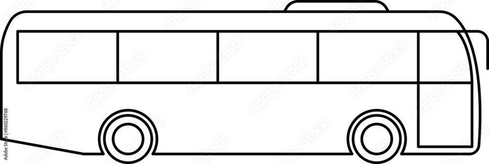 Bus Thin Line Outline Icon. Transportation symbol. Bus side view ...