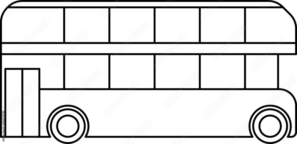 Bus Thin Line Outline Icon. Transportation symbol. Bus side view ...
