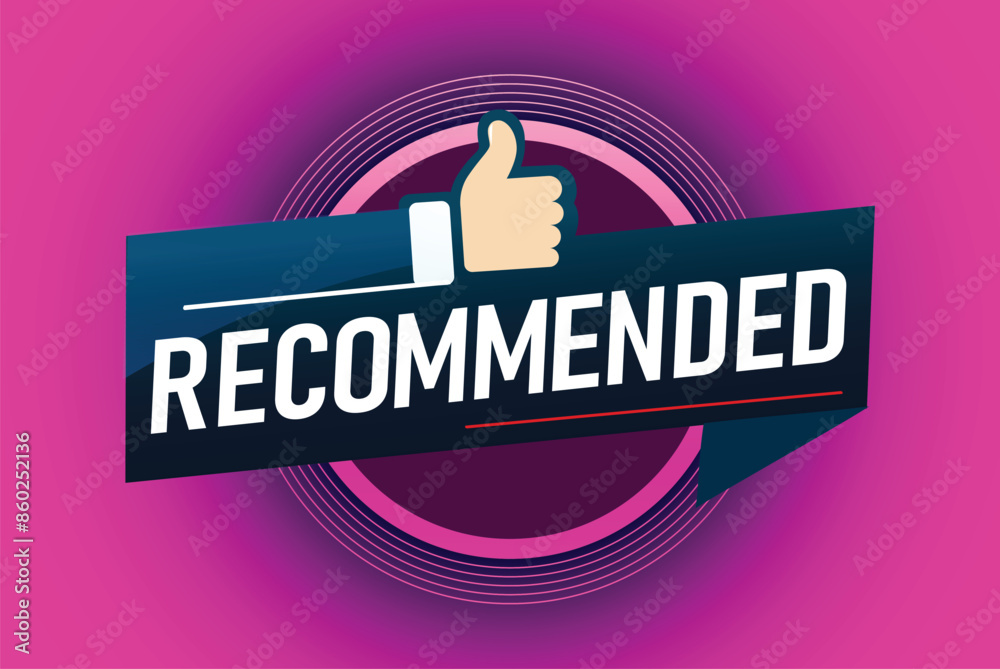 Recommended word concept vector illustration with lines modern ...