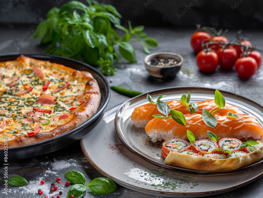 Delicious Meal Setup for Restaurant Promotion Generative AI Stock ...