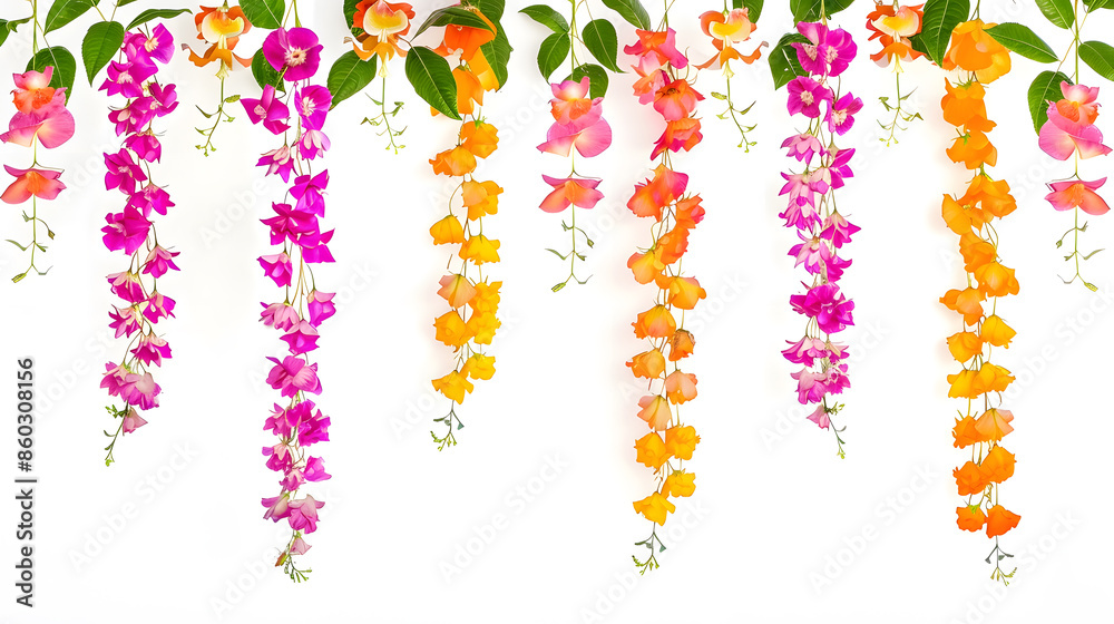 Hanging flower decoration border design Onam and Diwali concept image ...