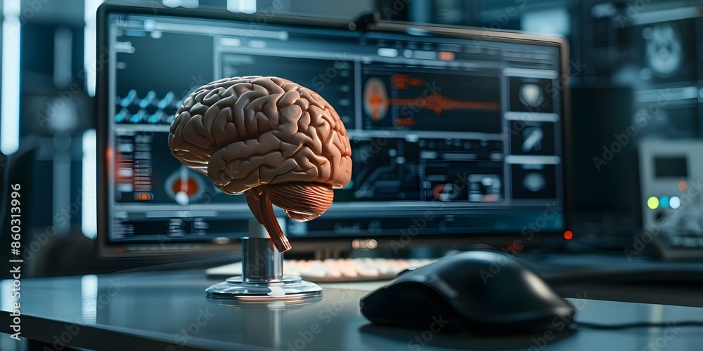 Cuttingedge computer model for future of neurosurgery and healthcare advancements. Concept ...