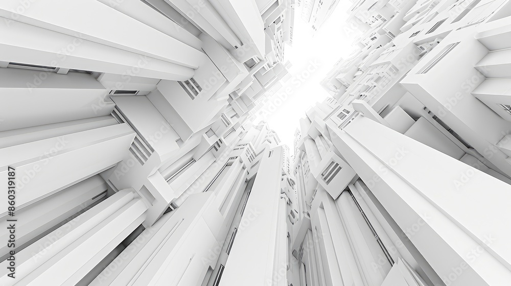 White architectural minimalism background or screensaver. Future ...