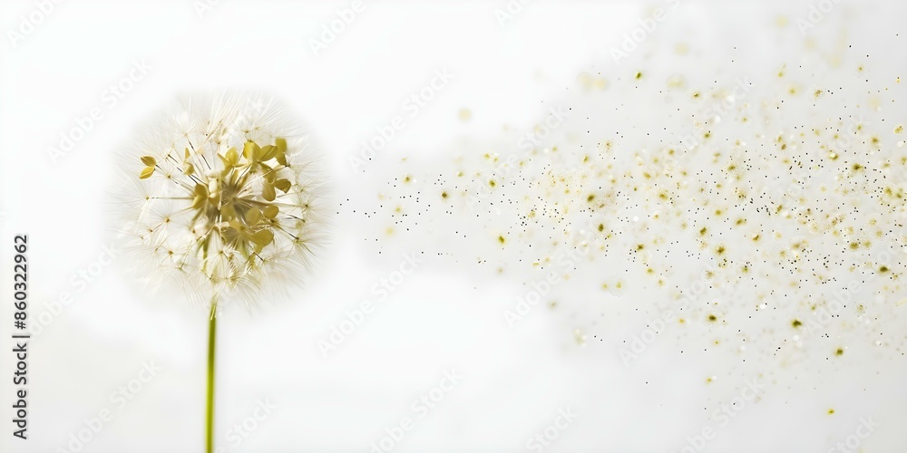 Hay Fever A Single Pollen Particle on a White Background. Concept ...