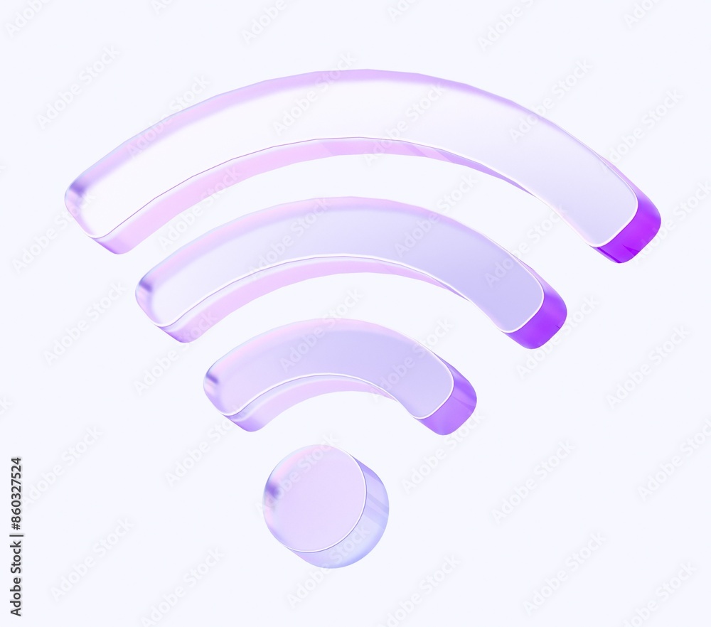 wifi icon with colorful gradient. 3d rendering illustration for graphic ...