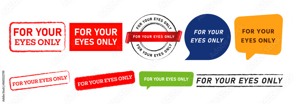 for your eyes only stamp and speech bubble sign for private secret ...