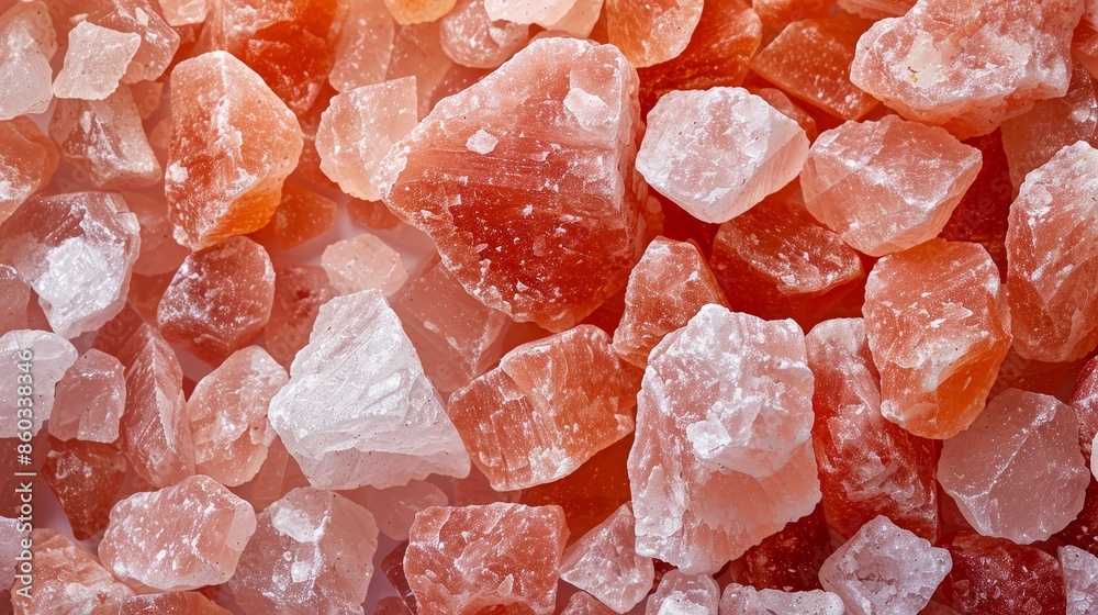 Vibrant Pink Himalayan salt crystals, clustered and revealing diverse ...