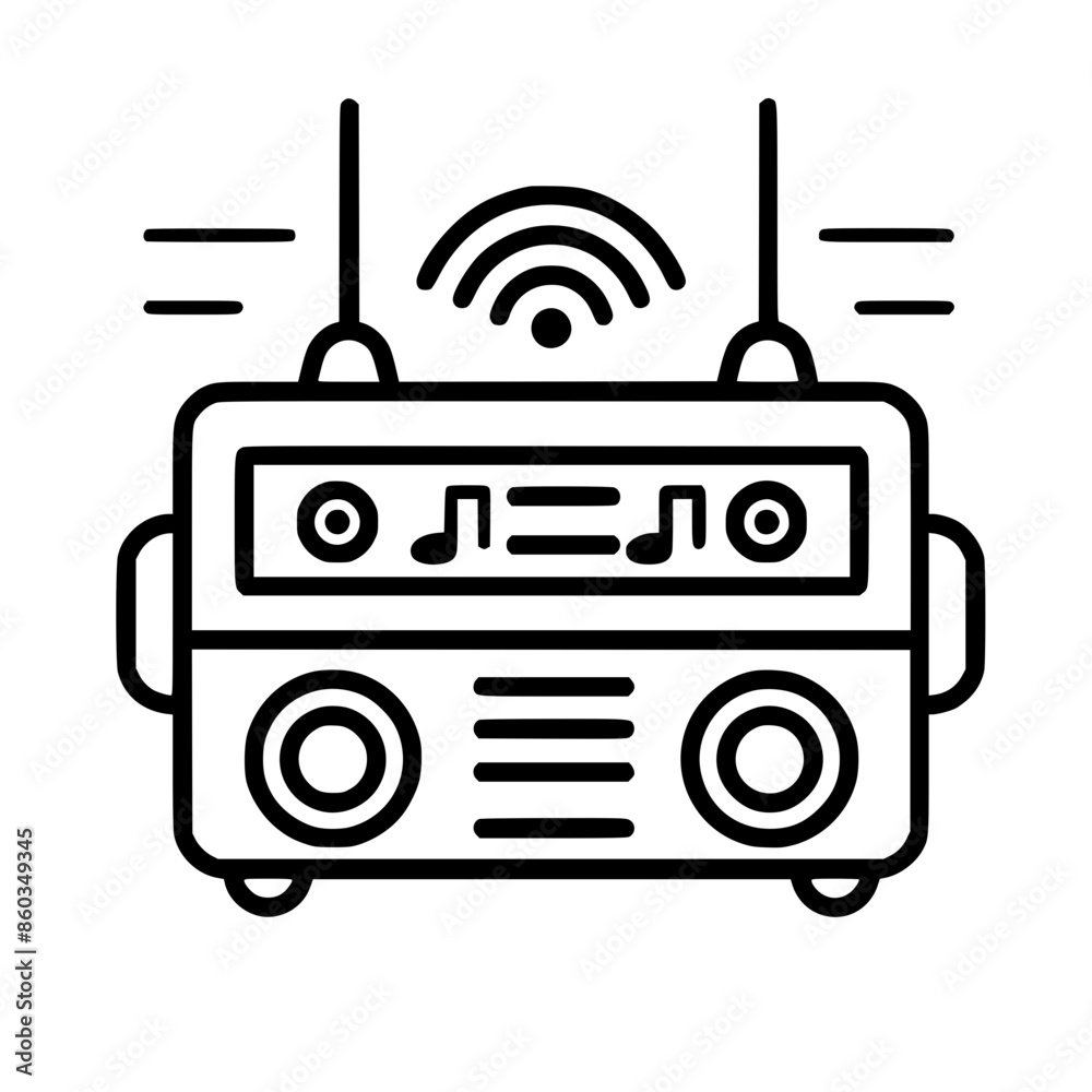 Radio icon, technology icon, communication icon, music icon, broadcast ...