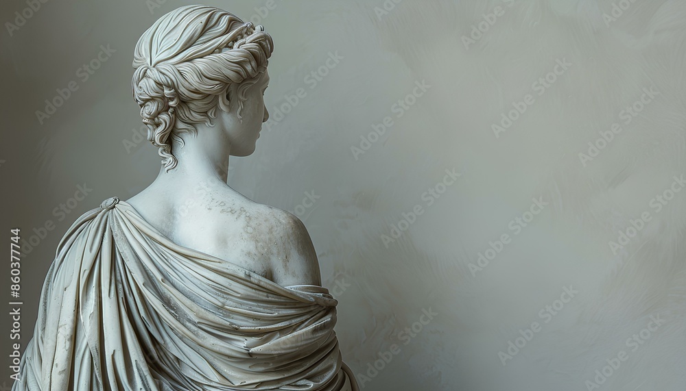 Statue of goddess Artemis on neutral background. Ancient Greek marble ...