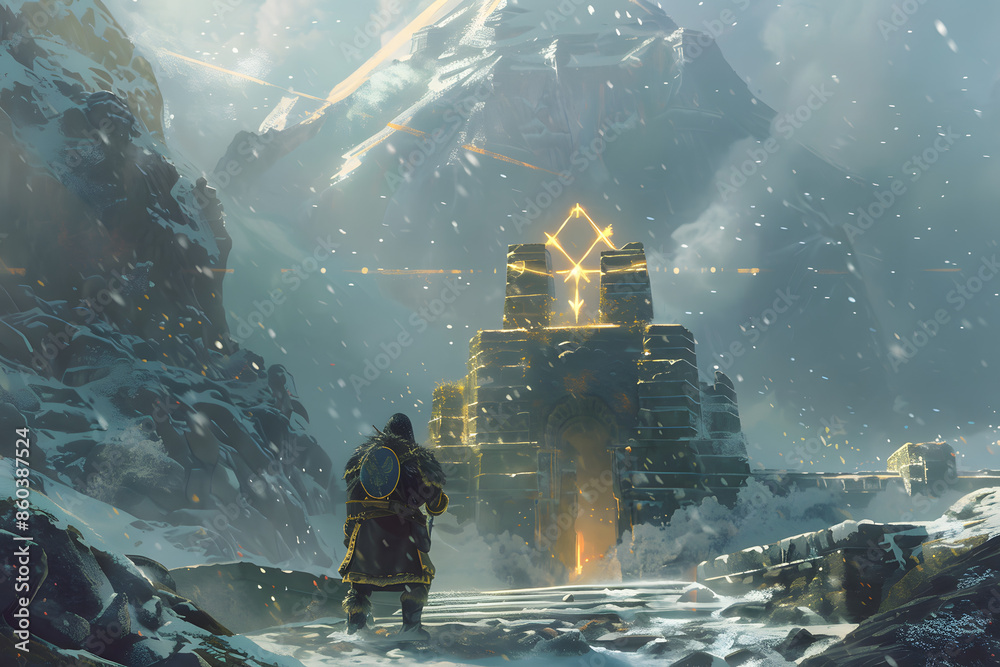 A high-resolution illustration of a dwarf cleric praying to their deity ...