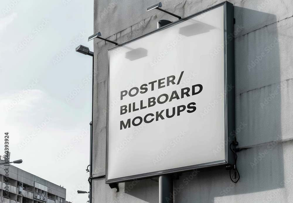 Square Billboard Mockup Template Stock Template | Adobe Stock