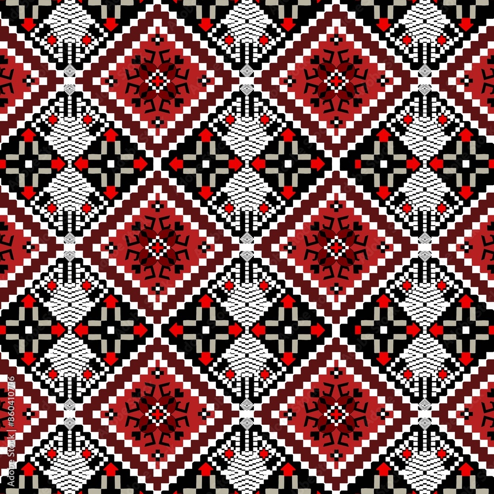 Arabian ethnic tribal fabric patterns characterized by geometric ...