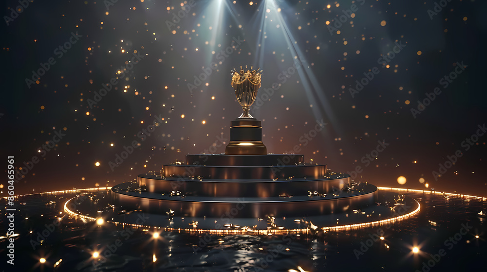 Winner award podium prize silver gold trophy win champion pedestal ...