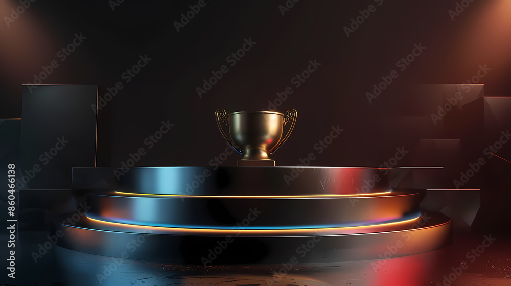 Winner award podium prize silver gold trophy win champion pedestal ...