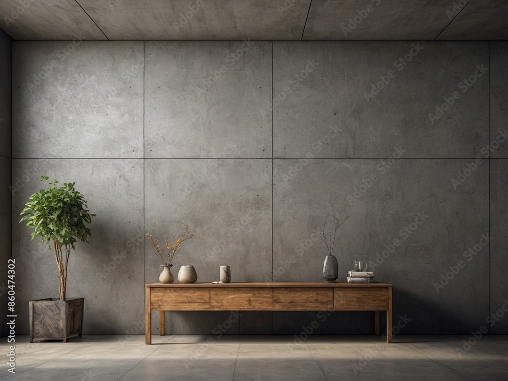 Abstract dark empty concrete interior room, interior wall, wallpaper ...
