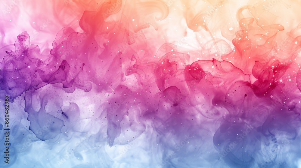 Soft Pastel Ink Blots:: Contemporary Style, Minimalist Design with Text ...