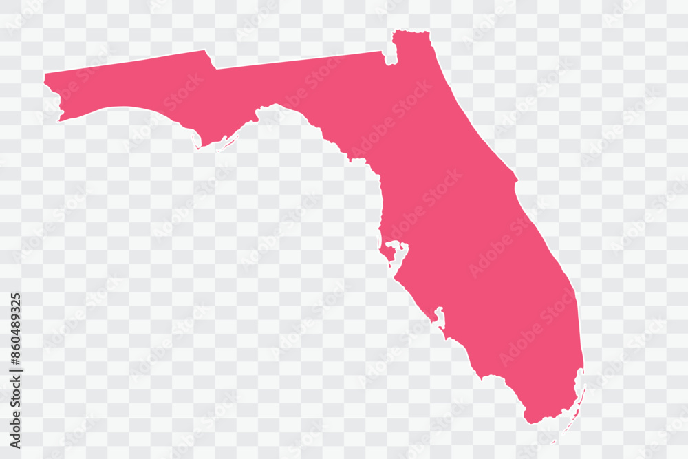 FLORIDA Map punch Color Background quality files png Art & Illustration ...