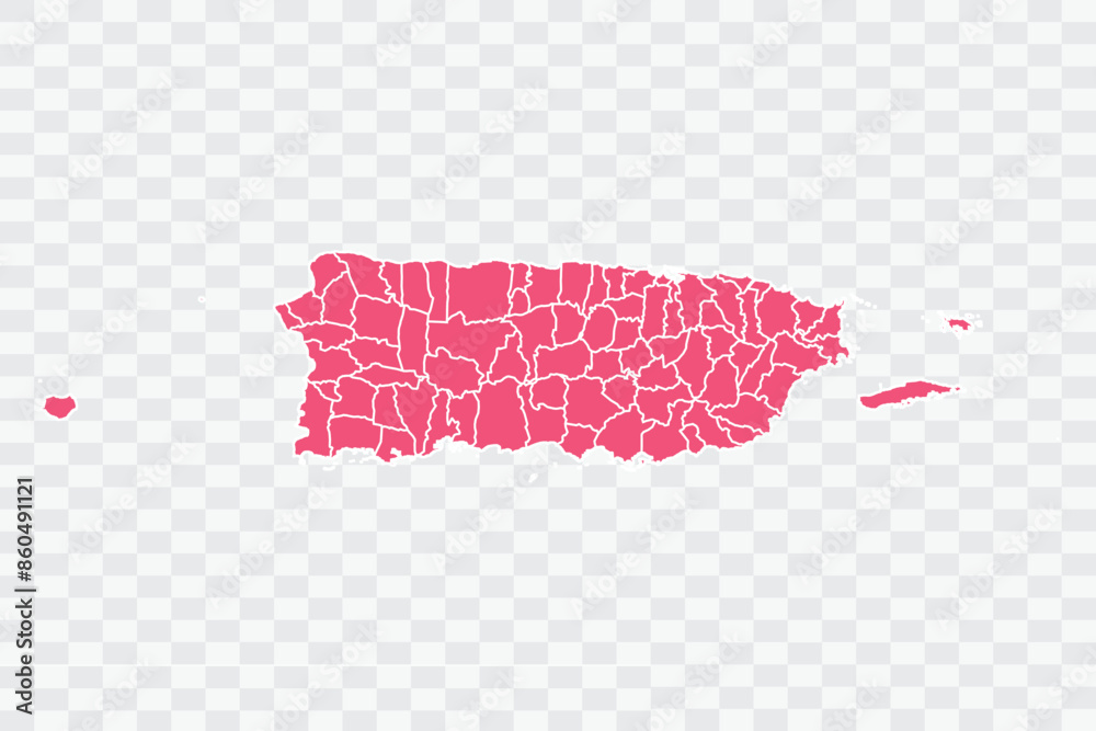 Puerto Rico Map punch Color Background quality files png Art ...